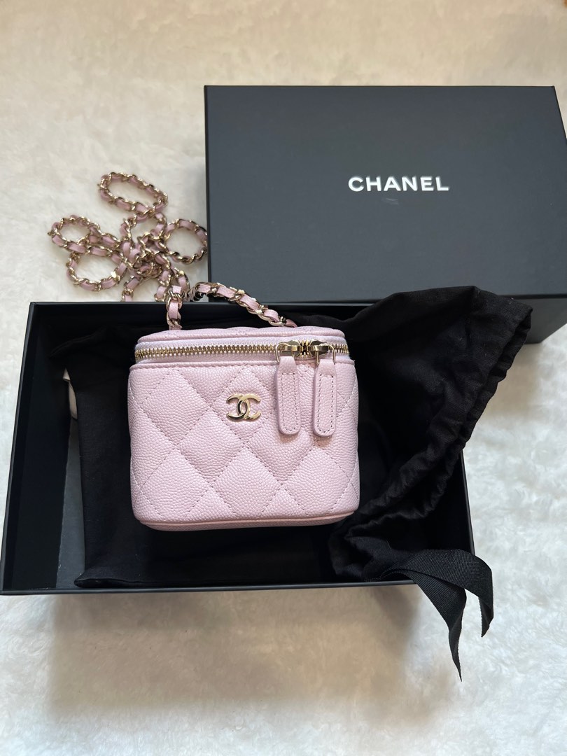 Chanel vanity light pink caviar , Luxury, Bags & Wallets on Carousell