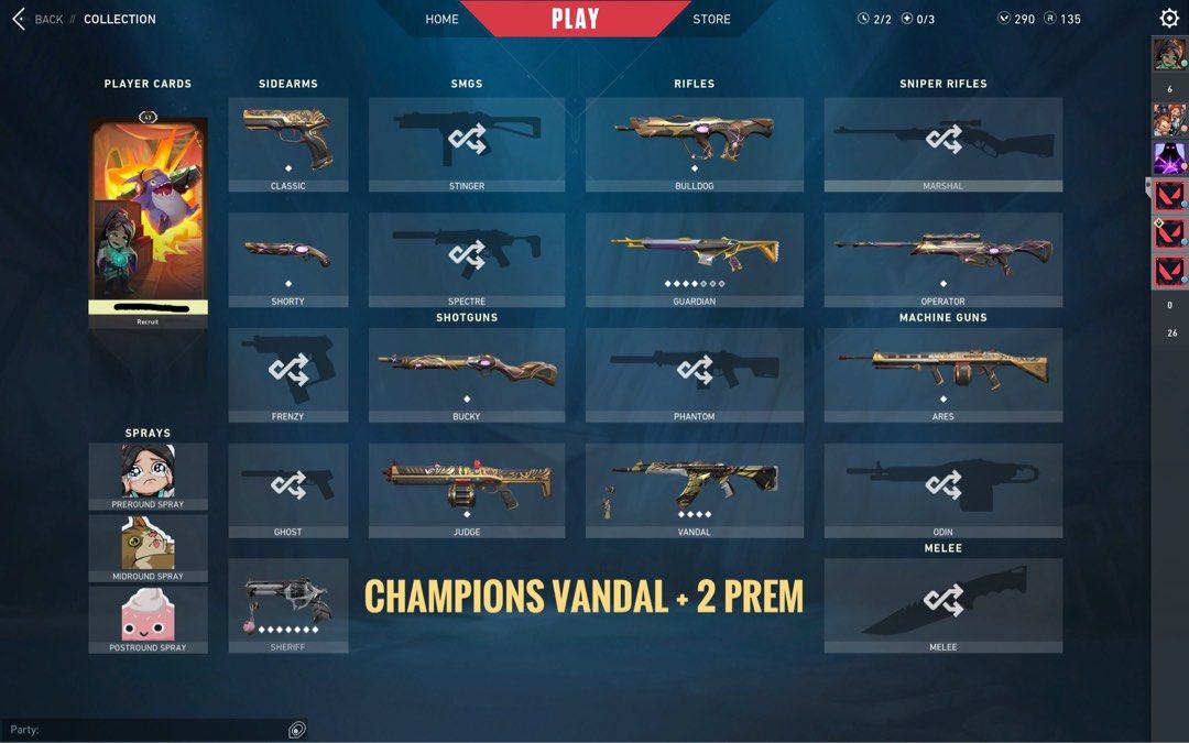 Cheap Valorant Account with Limited Edition Champions Vandal!, Video ...