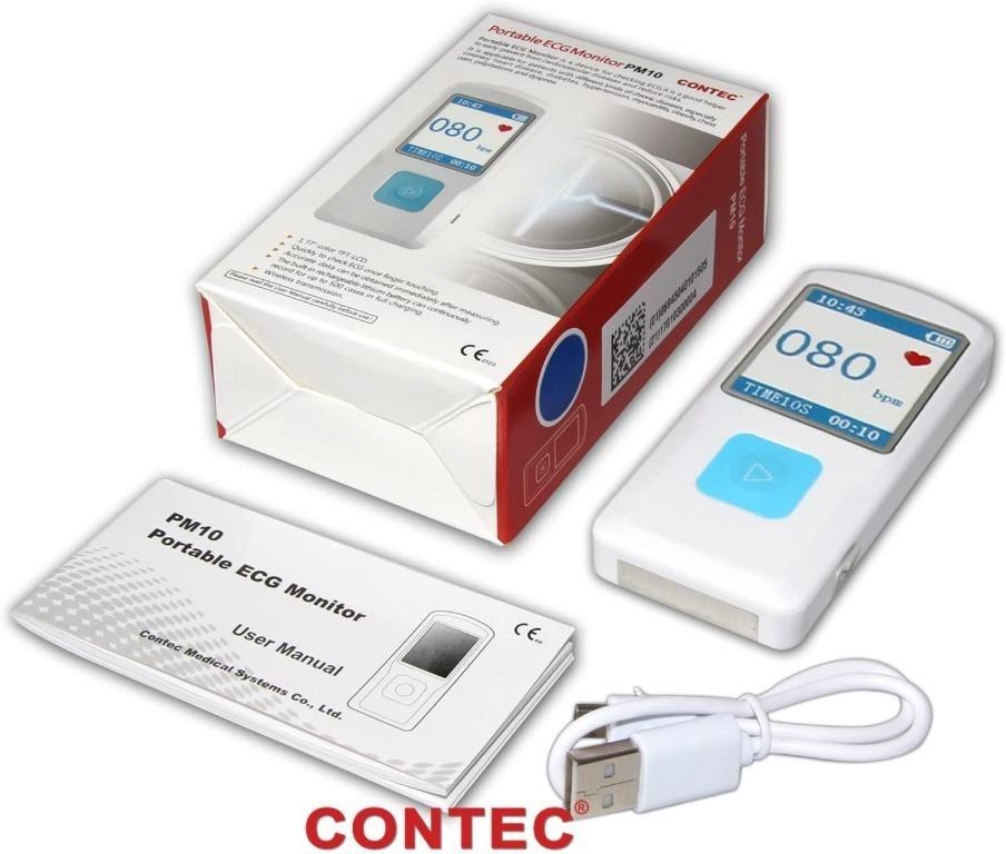 CONTEC Portable ECG/EKG Monitor PC Software Electrocardiogram Bluetooth ...