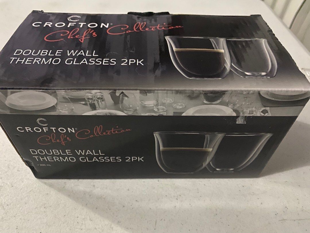 Crofton double wall thermo glasses 2pc, Furniture & Home Living ...