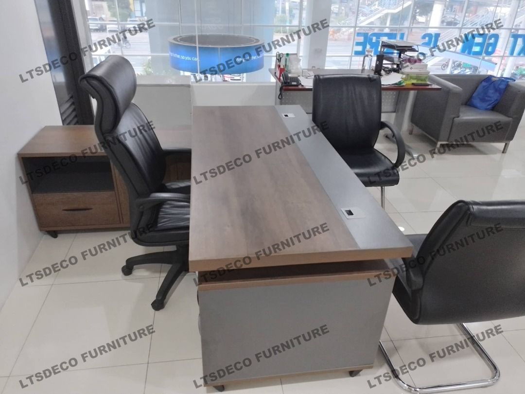 EXECUTIVE TABLE L-SHAPE TYPE OFFICE PARTITION AND FURNITURE, Furniture ...