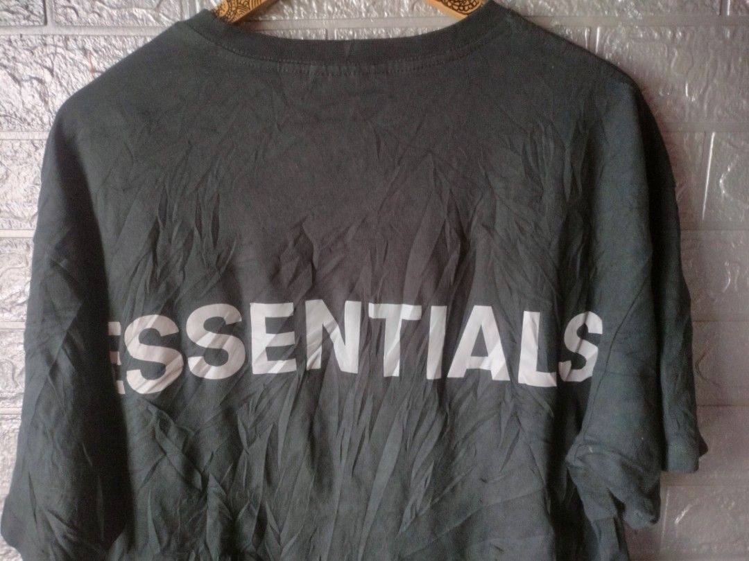 FEAR OF GOD ESSENTIALS REFLECTIVE TEE BLK, Men's Fashion, Tops & Sets ...