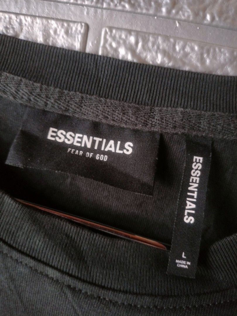 FEAR OF GOD ESSENTIALS REFLECTIVE TEE BLK, Men's Fashion, Tops & Sets ...