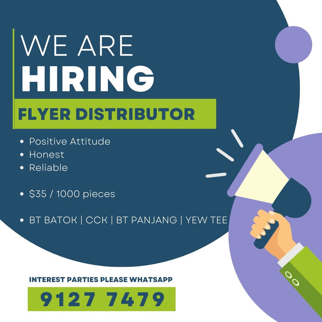 Flyer Distributor Wanted in the West!, Property, Others on Carousell