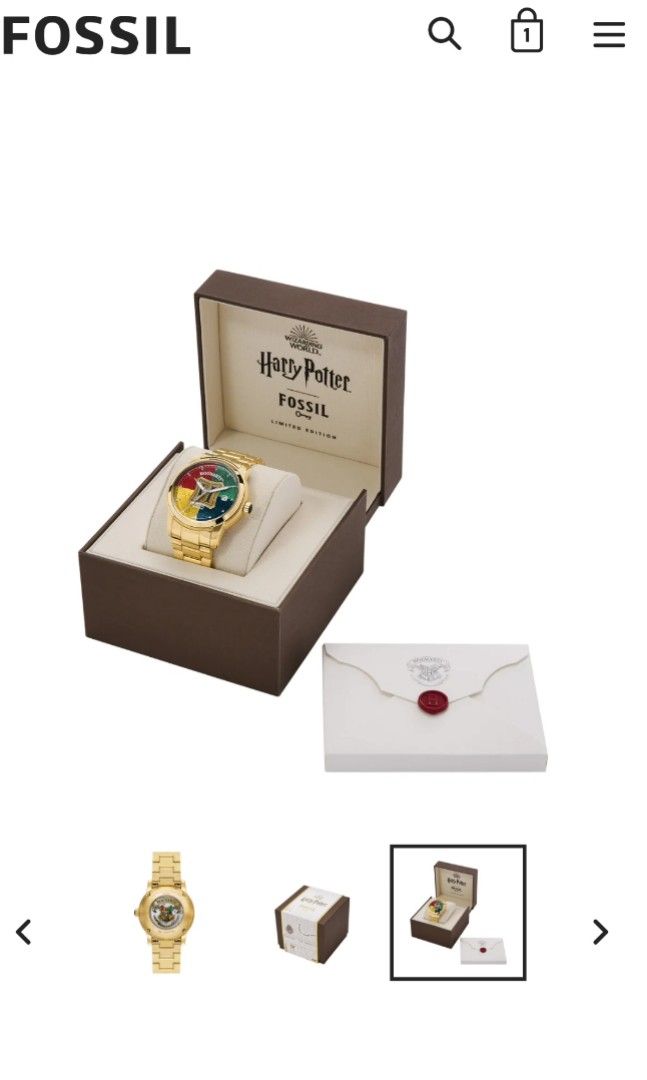 Fossil X Harry Potter limited edition golden watch, Luxury, Watches on ...