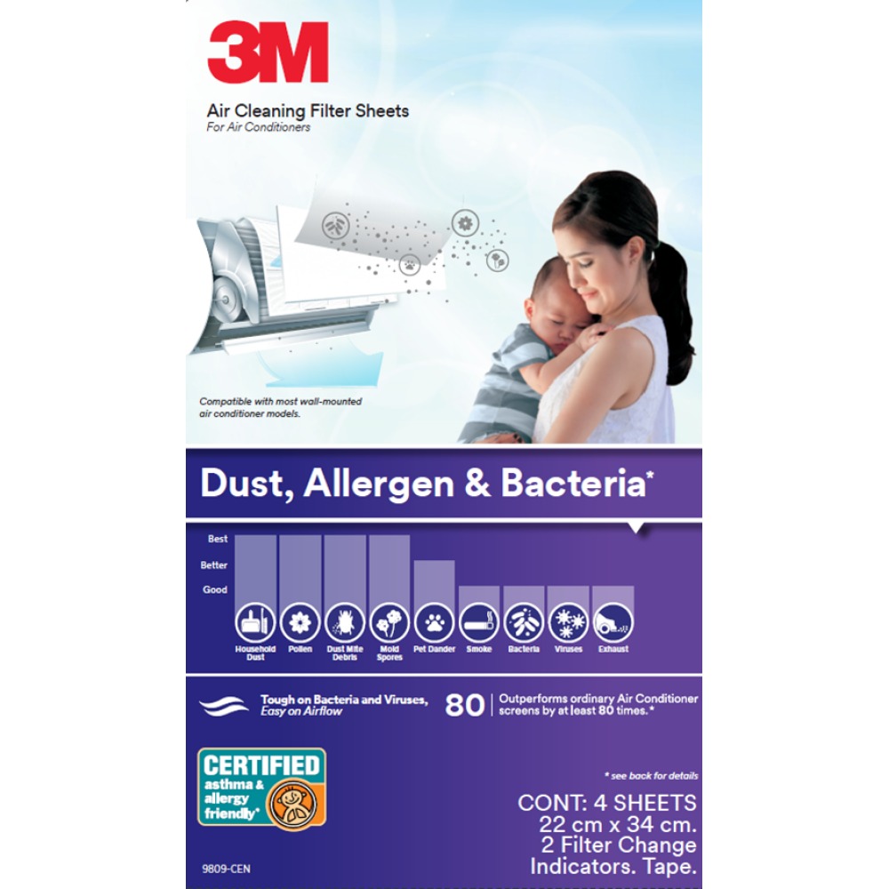 [Free Postage] 3M Filtrete Aircon Cleaning Filter Sheet Baby (Dust Pollen Allergen Bacteria ...