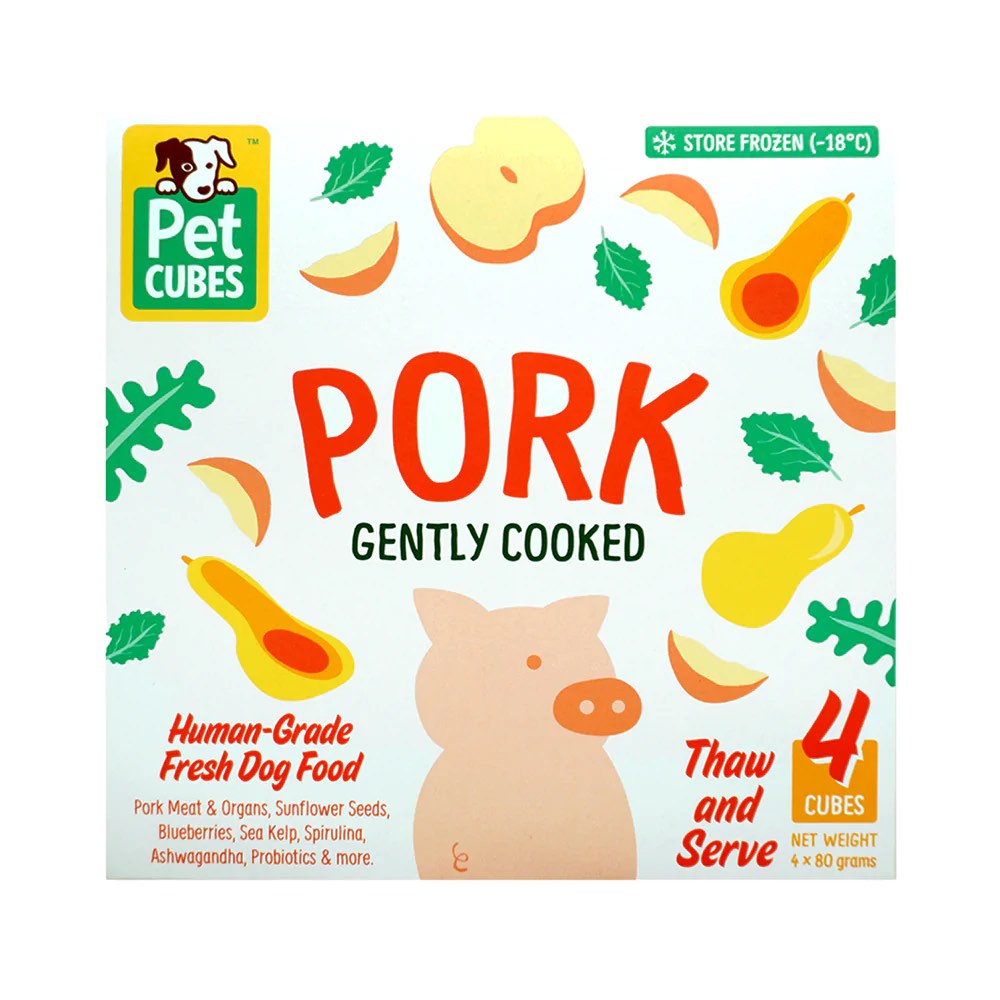 Frozen Pet Cubes, Gently cooked pork, Pet Supplies, Pet Food on Carousell