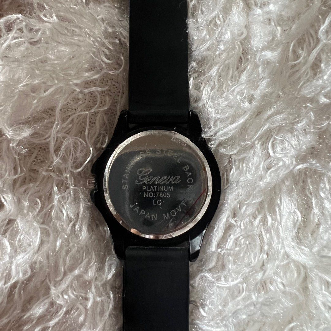 Geneva black watch, Women's Fashion, Watches & Accessories, Watches on ...