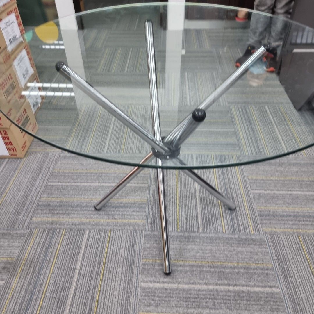 glass table diameter 1m, Furniture & Home Living, Furniture, Tables ...