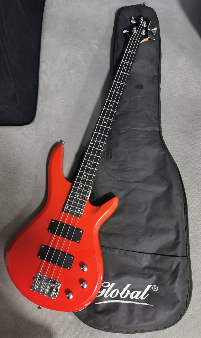 Global Bass 4 string Red With Bag, Hobbies & Toys, Music & Media ...
