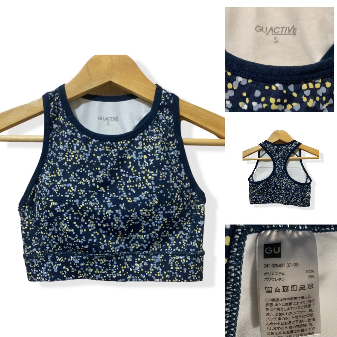 GU Active Sports Crop Top Cup Bra, Olah Raga, Baju Olahraga di Carousell