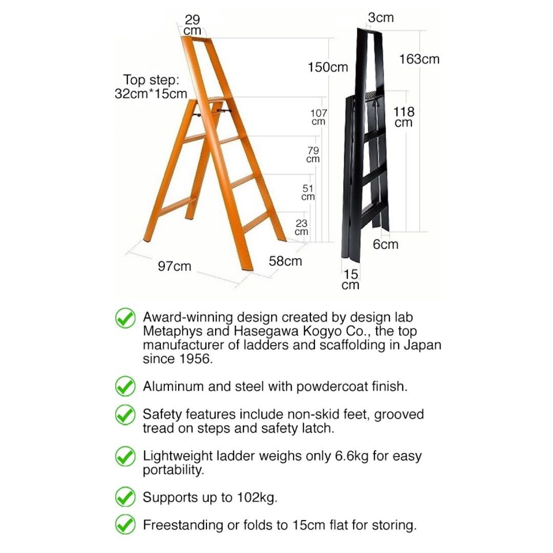 Hasegawa Lucano 4 Steps Ladder, Furniture & Home Living, Home ...