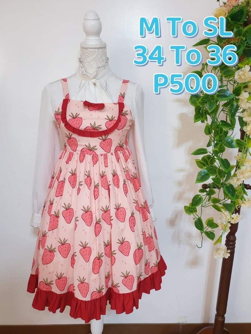 Jsk strawberry lolita dress, Women's Fashion, Dresses & Sets, Dresses on Carousell