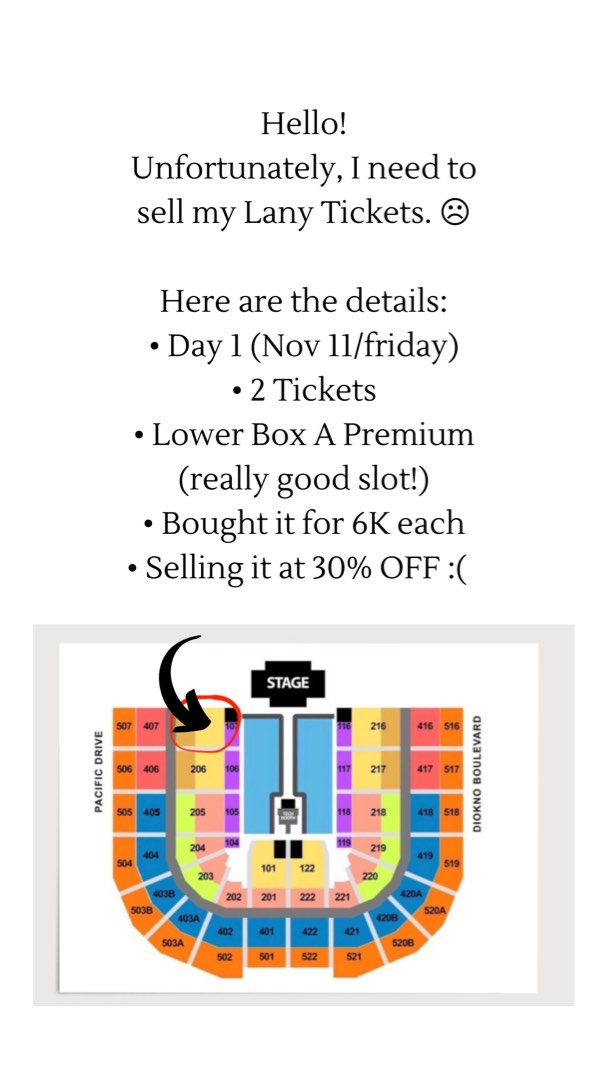 Lany Concert Ticket Lower Box A Premium Day 1 30% OFF, Tickets ...