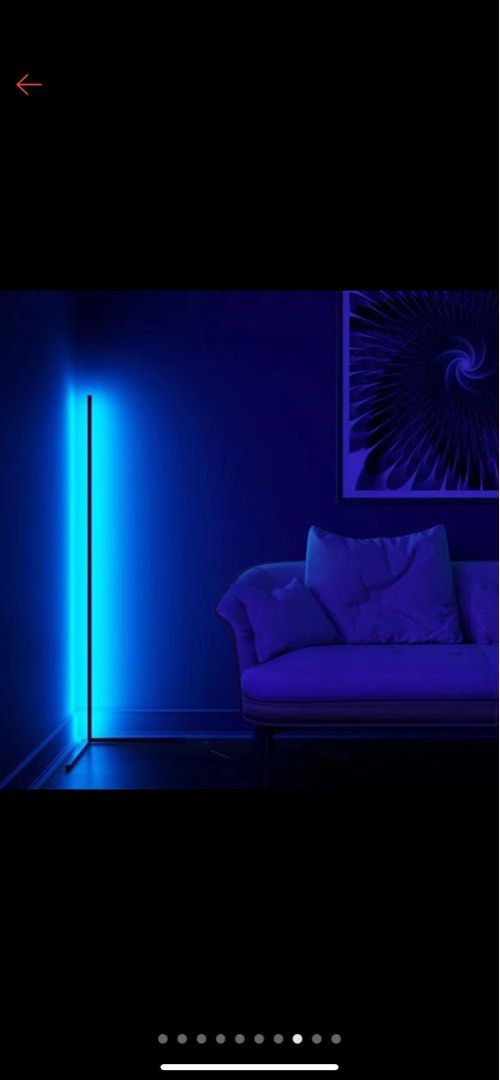 LED multiple color L-shape floor lamp, Furniture & Home Living ...