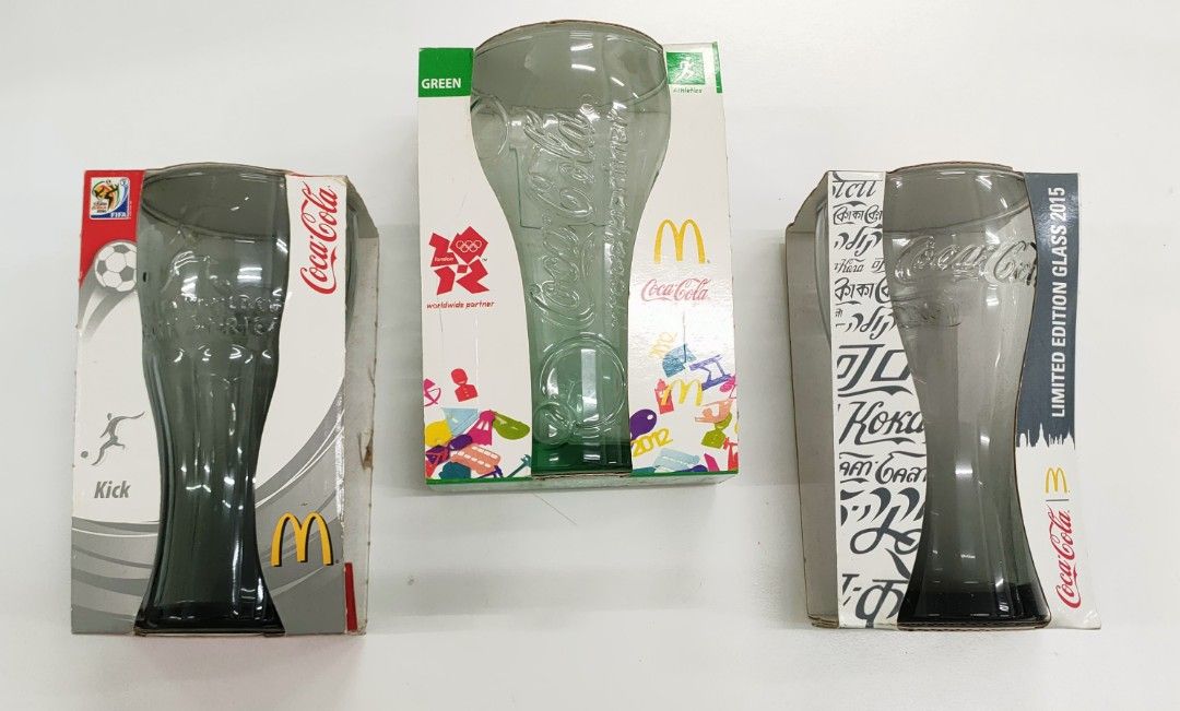 Mcdonalds Coca Cola Glass Cups Hobbies And Toys Collectibles And Memorabilia Vintage