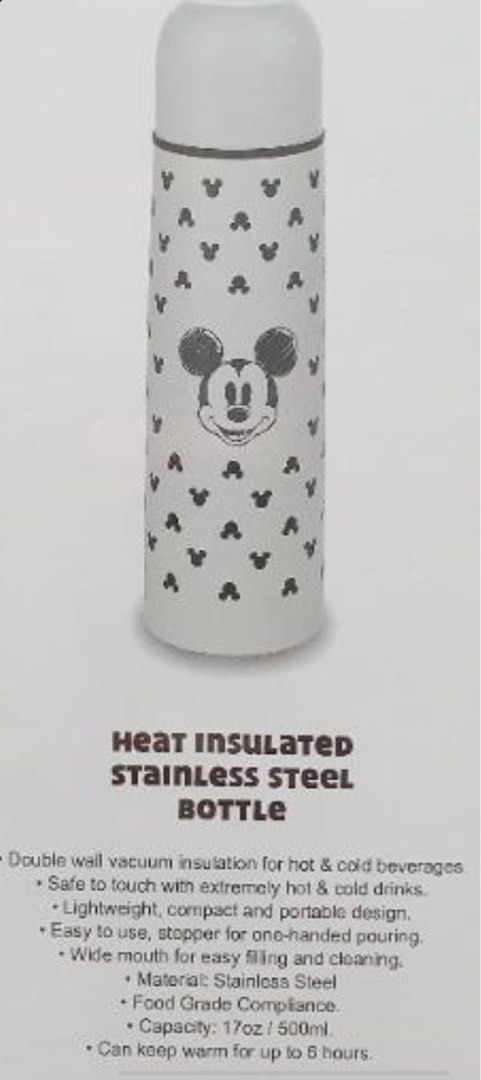 Mickey Mouse thermal flask 500ml, Furniture & Home Living, Kitchenware ...
