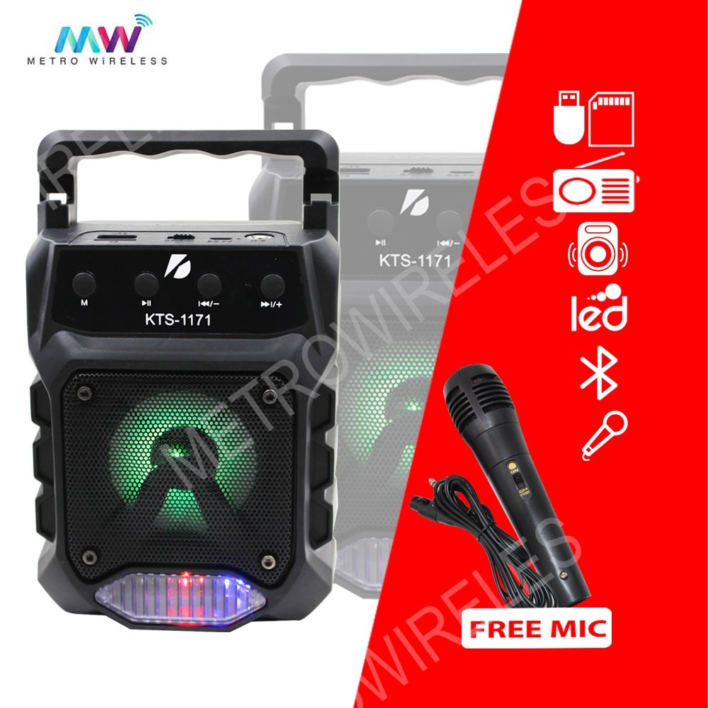 Mini Bluetooth Wireless Karaoke Portable 3" Speaker with Free Mic KTS ...