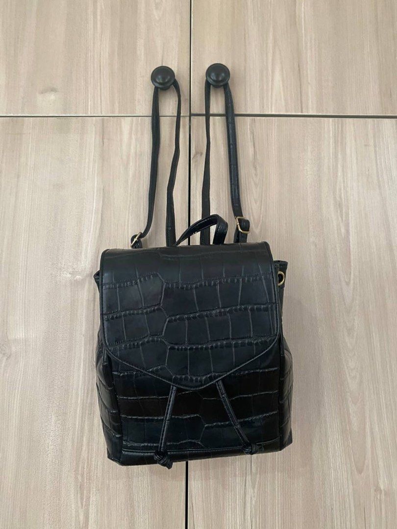 Mini Croc Leather BackPack , Women's Fashion, Bags & Wallets, Backpacks ...