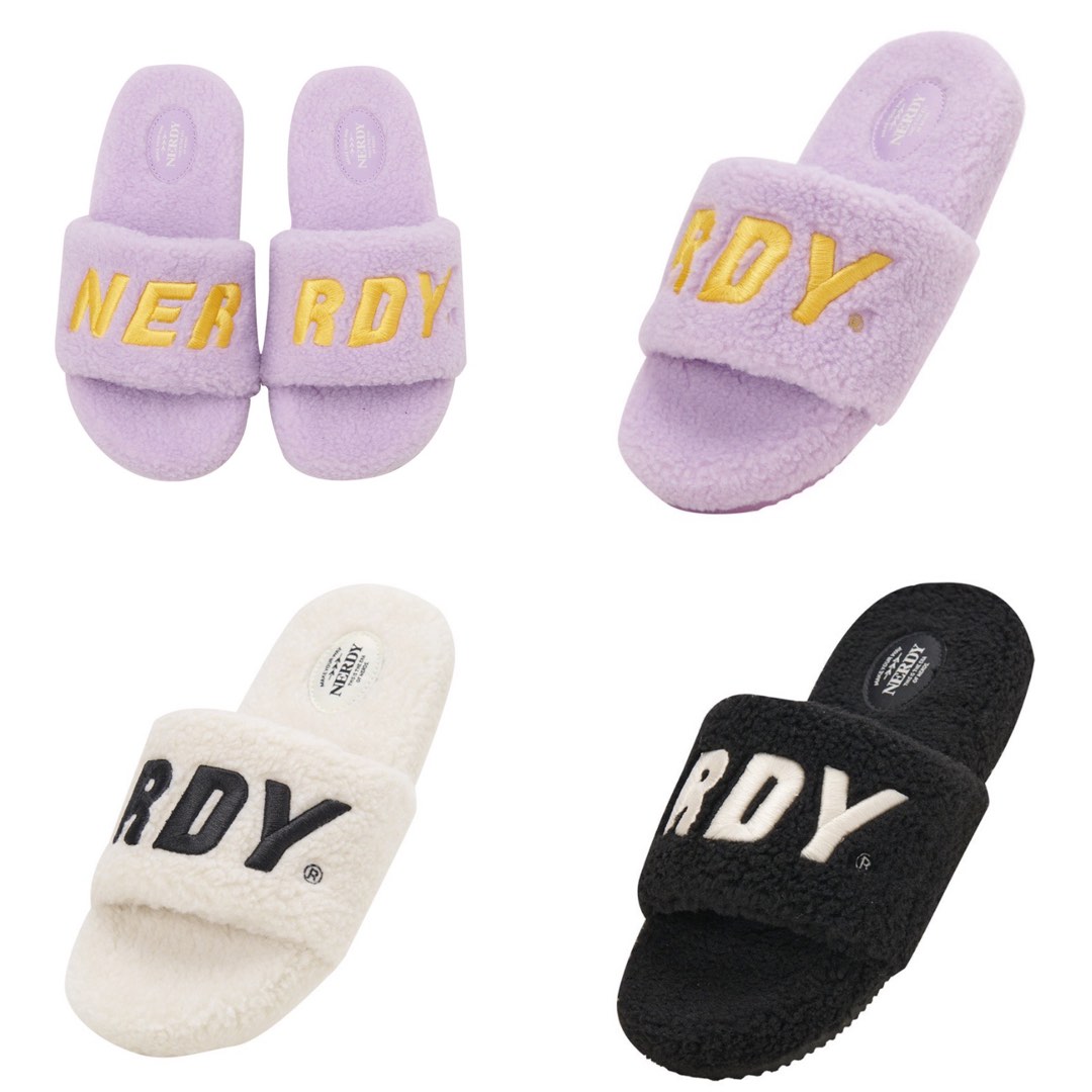 NERDY Fleece Slide Slipper, Women's Fashion, Footwear, Flipflops and ...