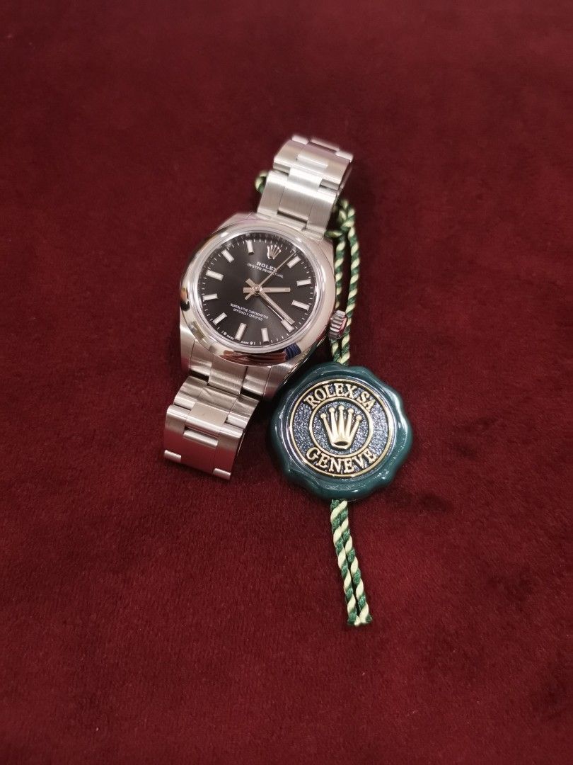 [New][OP] Rolex Oyster Perpetual 28 - Black, Luxury, Watches on Carousell