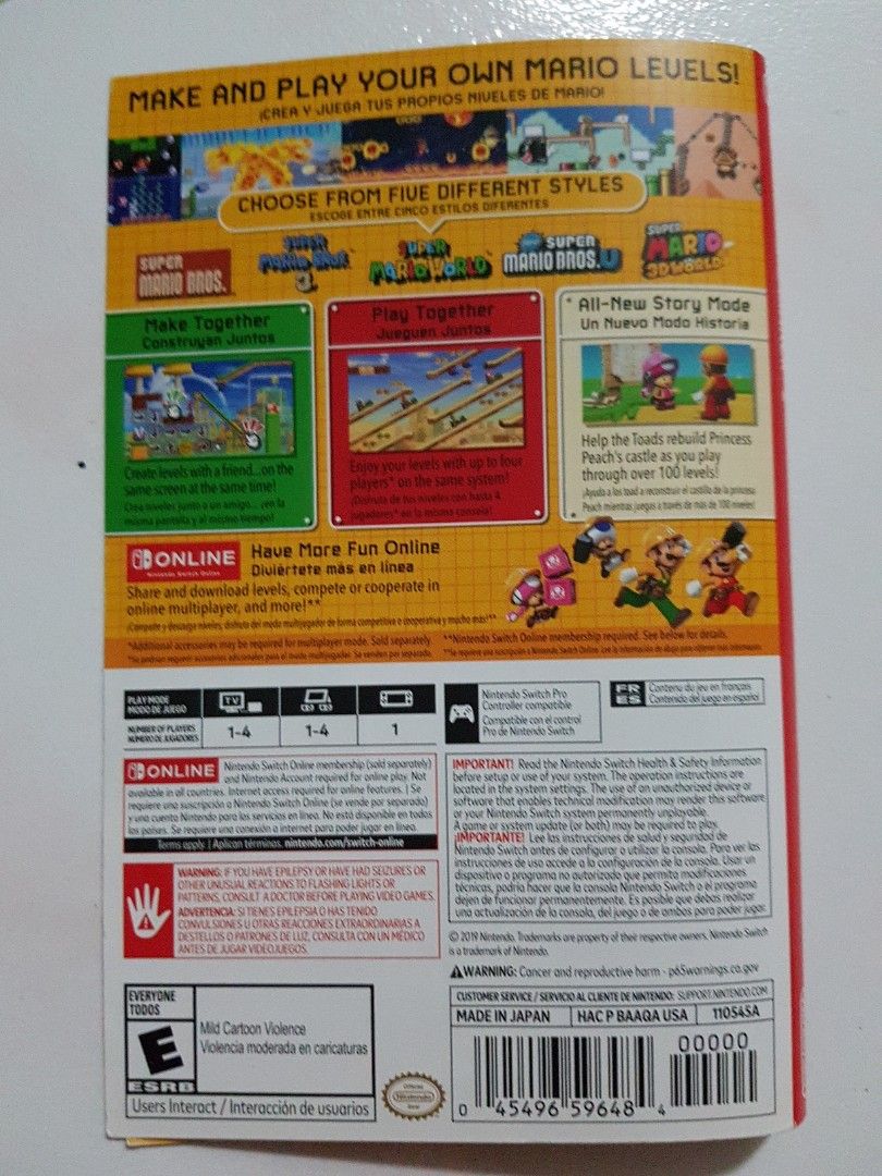 Nintendo switch game MARIO MAKER 2, Video Gaming, Video Games, Nintendo ...