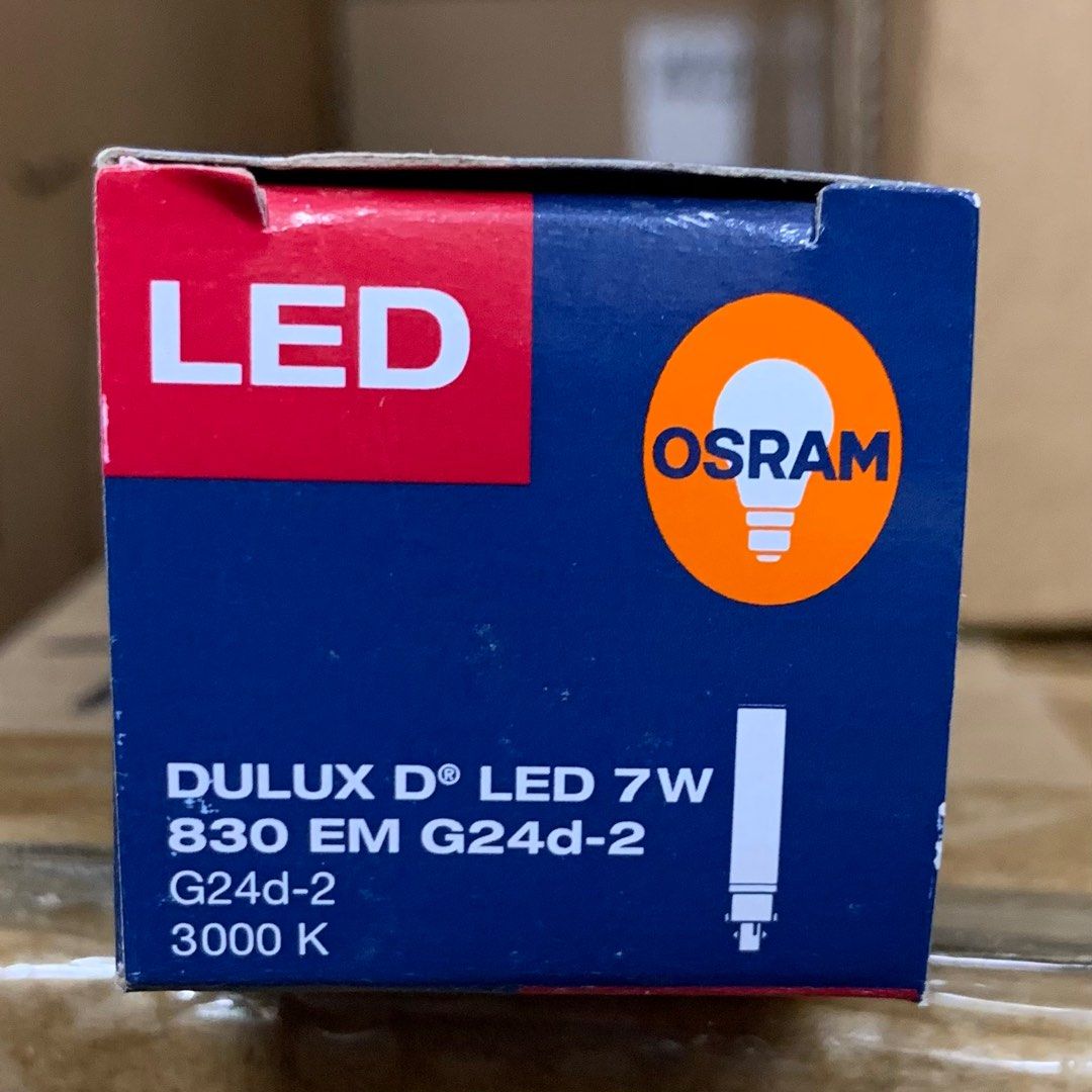 Osram LED Dulux d 7w (相等於18W）830 3000k 2針 2pin G24d-2 LED 慳電管 筷子管 燈管, 傢 ...