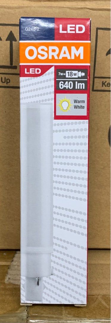 Osram LED Dulux d 7w (相等於18W）830 3000k 2針 2pin G24d-2 LED 慳電管 筷子管 燈管, 傢 ...