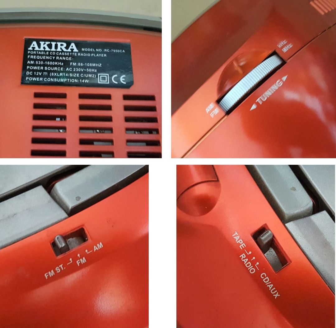 Portable Akira RC-7950CA Player, Japan, Mobile CD Boombox, Digital ...