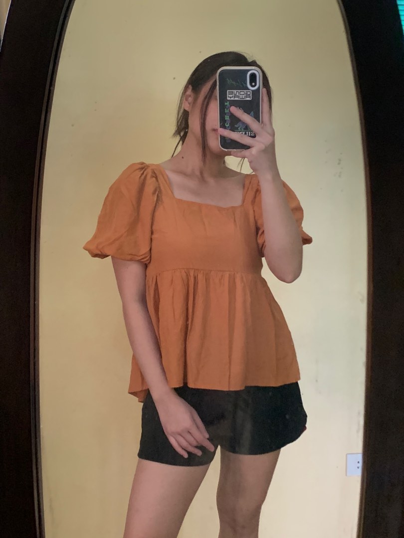 Puff Sleeve Top, Women's Fashion, Tops, Blouses on Carousell