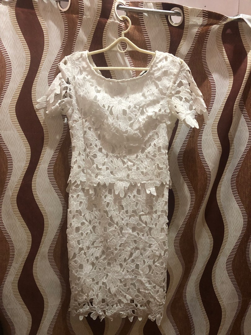 SAMLIN White Lace Dress, Women's Fashion, Dresses & Sets, Dresses on ...