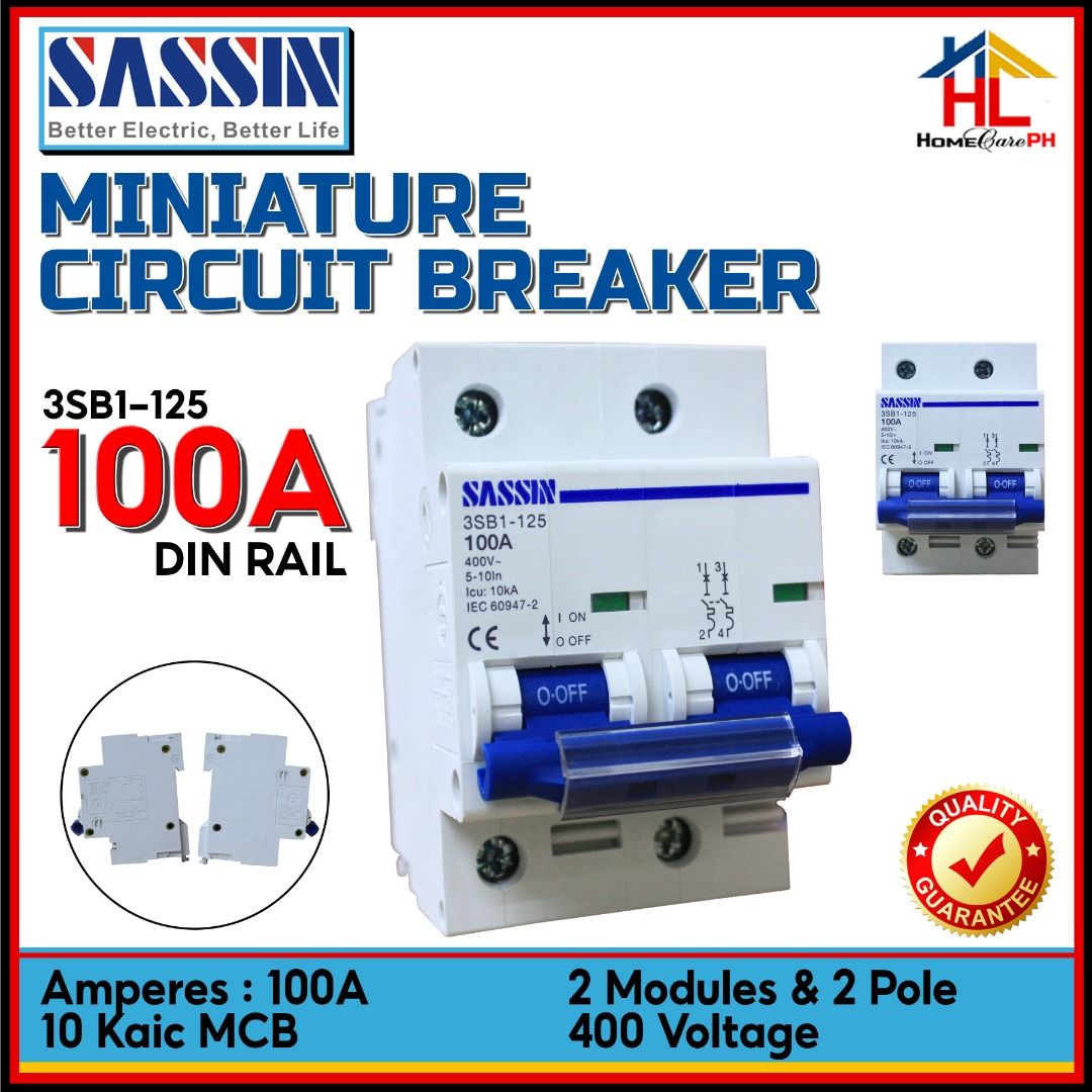Sassin Miniature Circuit Breaker 10 Kaic Mcb 2 Pole Commercial And Industrial Industrial