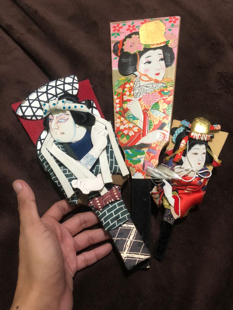 Set of vintage japanese paddle display figures, Hobbies & Toys ...
