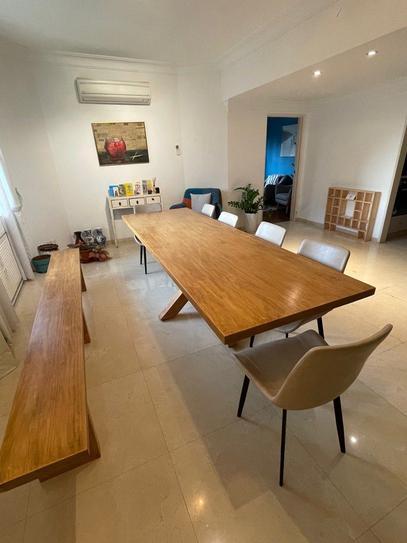 Solid Wood 12 Seater Dining Table & Chairs, Furniture & Home Living ...
