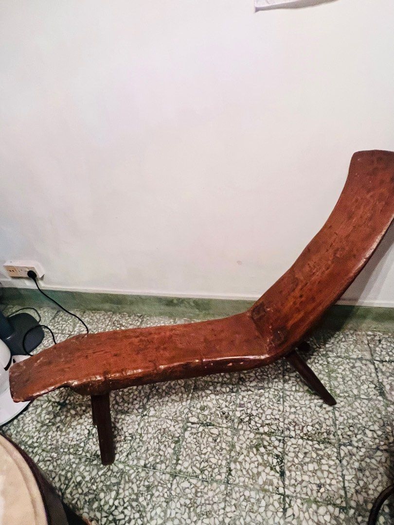 Solid Wooden Reclining Bench Made from Tree Trunk Rare Unique Design ...