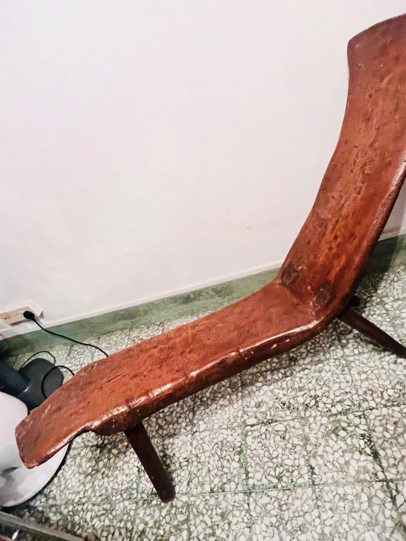 Solid Wooden Reclining Bench Made from Tree Trunk Rare Unique Design ...