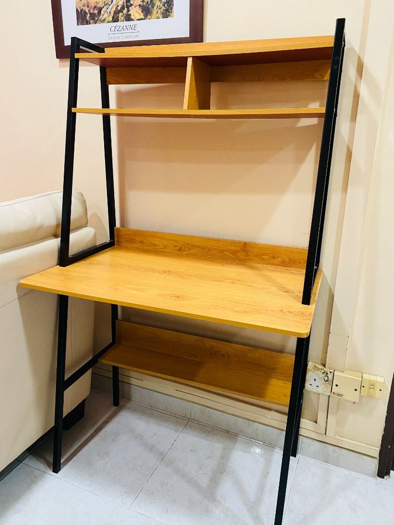 Study/Computer Desk with Shelf, Furniture & Home Living, Furniture ...