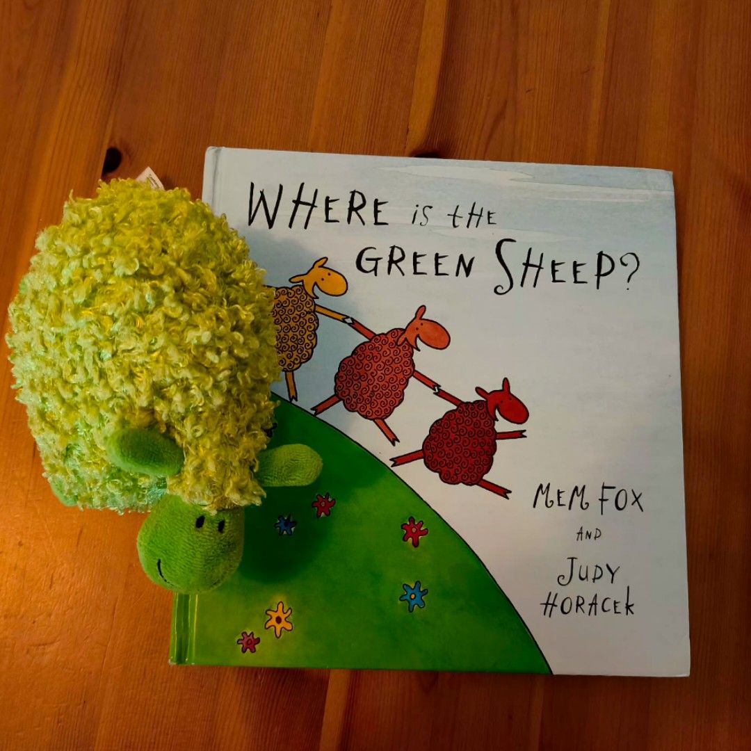 The green sheep with stuffed toy, Hobbies & Toys, Books & Magazines ...