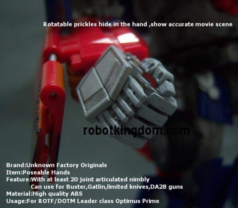 Transformers optimus prime articulation hands for leader class rotf ...