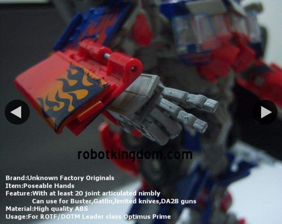 Transformers optimus prime articulation hands for leader class rotf ...