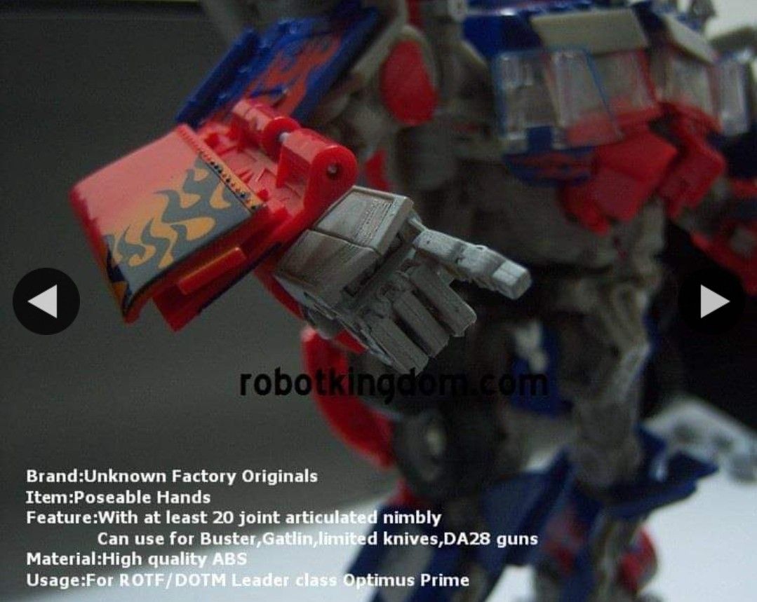 Transformers optimus prime articulation hands for leader class rotf ...