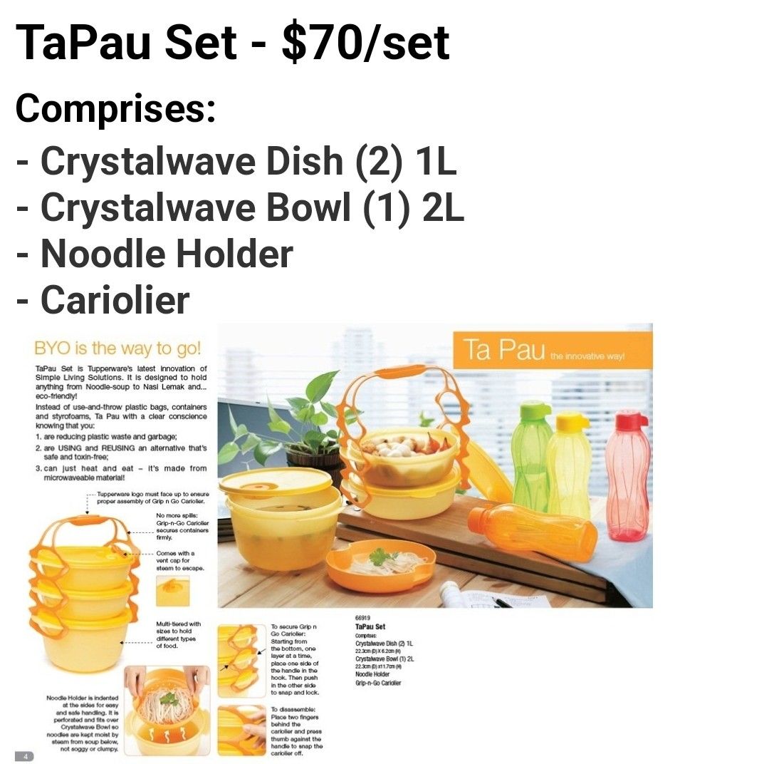 Tupperware Brand BYO Dabao set / Noodle set, Furniture & Home Living ...