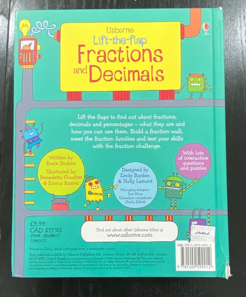 Usborne LIFT-THE-FLAP FRACTIONS and DECIMALS, Hobbies & Toys, Books ...