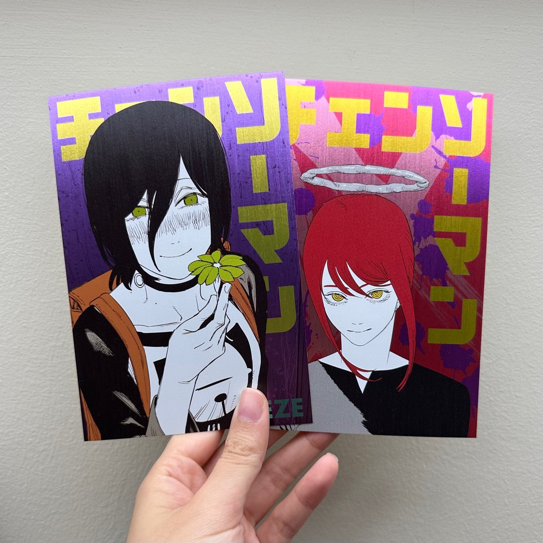 WTS Chainsaw Man Reze Makima Jumpshop Metallic Postcard, Hobbies & Toys ...