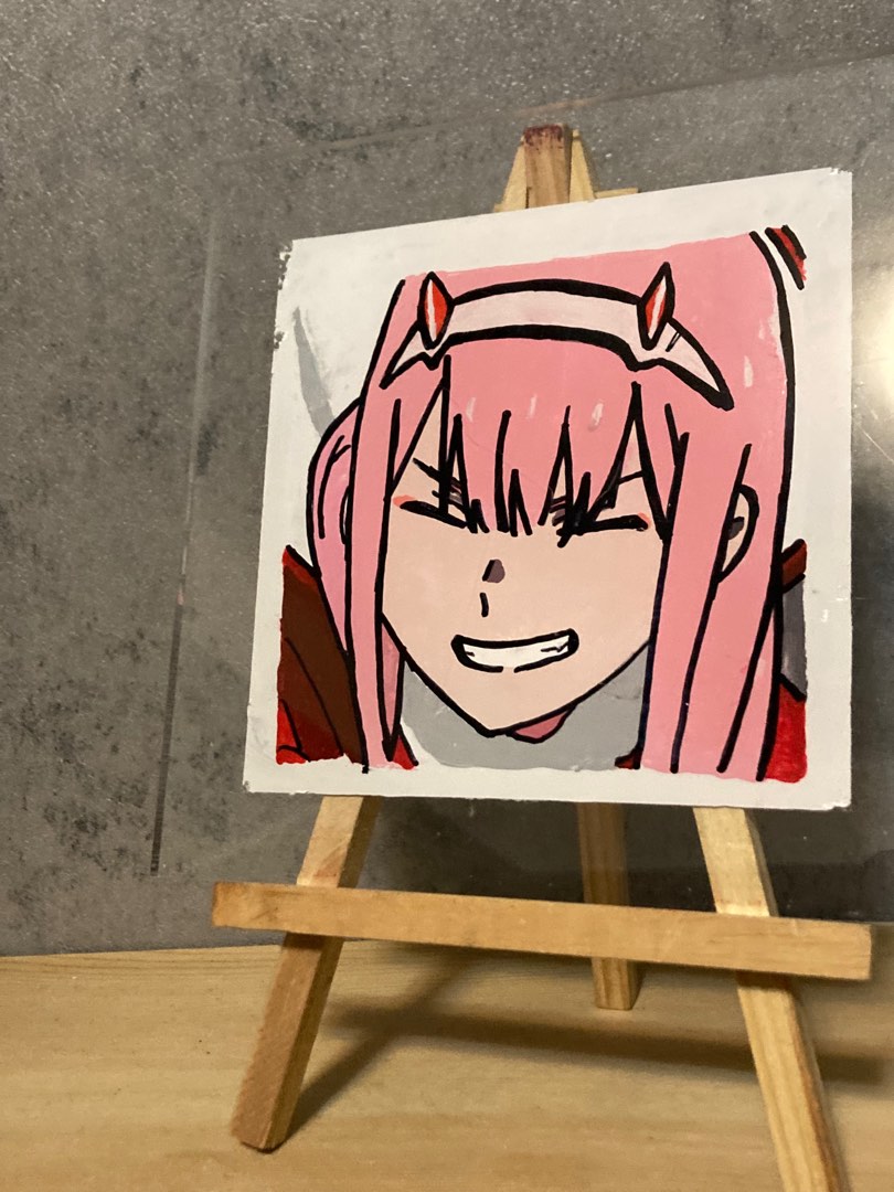 Zero two anime glass painting, Hobbies & Toys, Stationary & Craft, Art ...