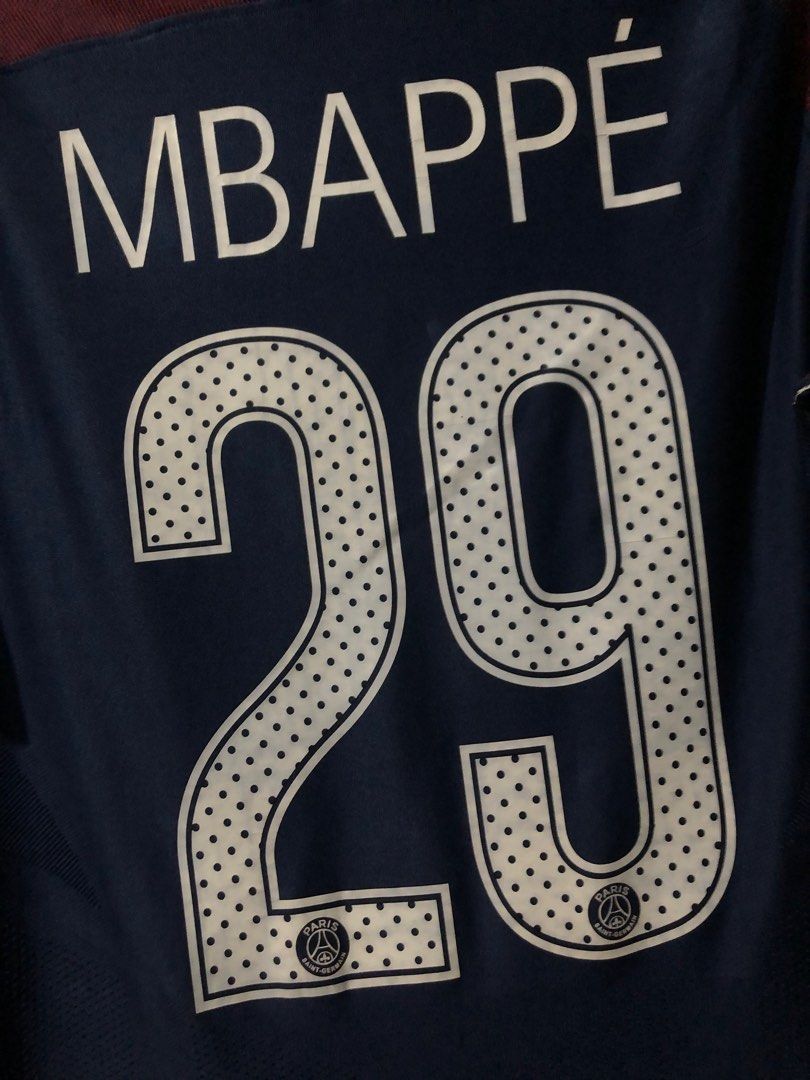17/18 PSG No. 29 Kylian Mbappe UCL Patches Football/Soccer Jersey, Men ...