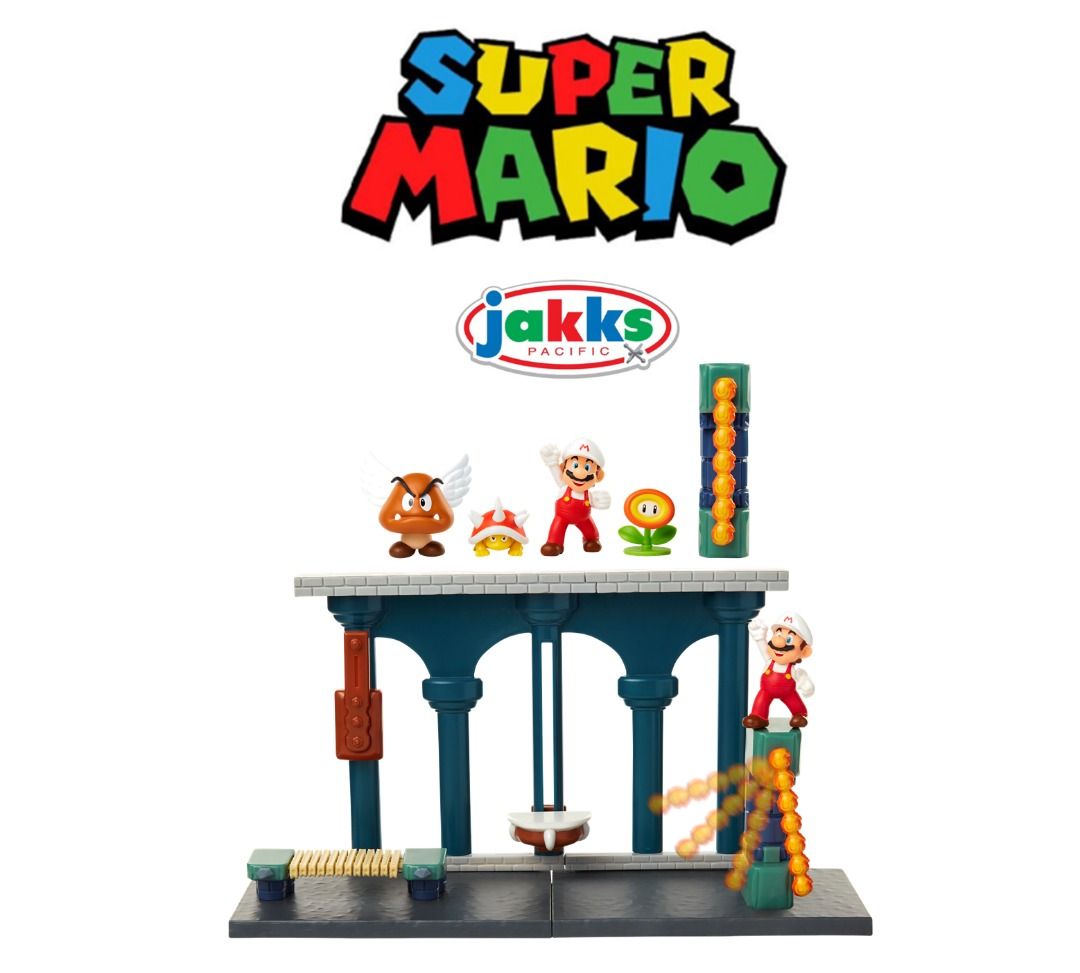 1 Lot Super Mario Deluxe LAVA CASTLE PLAYSET plus ADD-ON diorama set ...