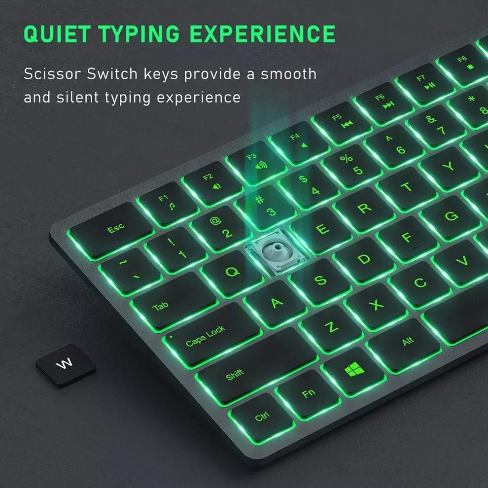 [2581] Jelly Comb IWG-ZXBT3 Bluetooth Backlit Keyboard, Computers ...