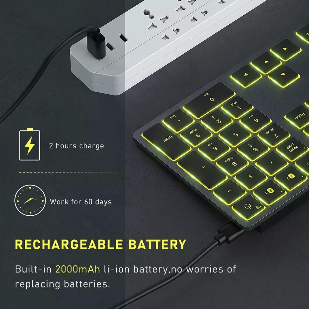 [2581] Jelly Comb IWG-ZXBT3 Bluetooth Backlit Keyboard, Computers ...