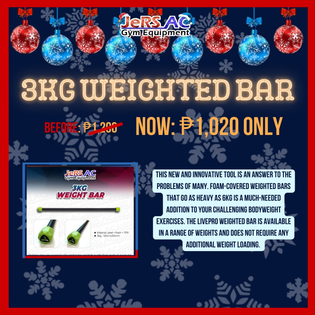 3kg Weighted Bar, Sports Equipment, Exercise & Fitness, Weights & Dumbbells on Carousell